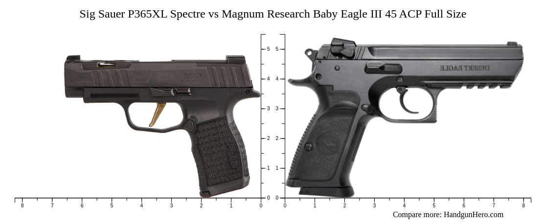 Sig Sauer P365XL Spectre vs Magnum Research Baby Eagle III 45 ACP Full ...