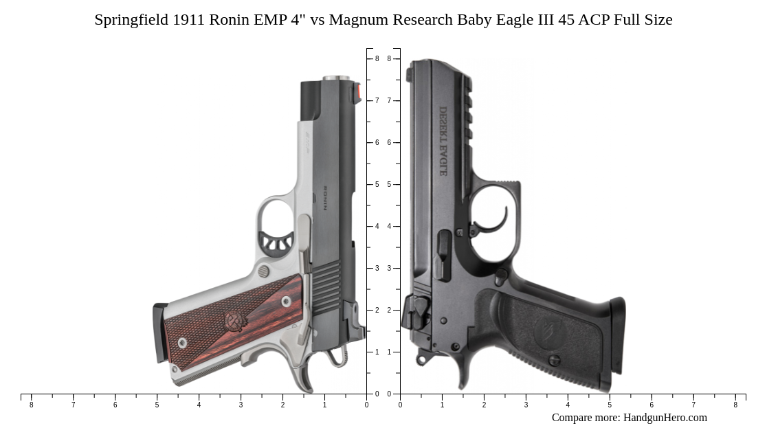 Springfield 1911 Ronin EMP 4" vs Magnum Research Baby Eagle III 45 ACP ...