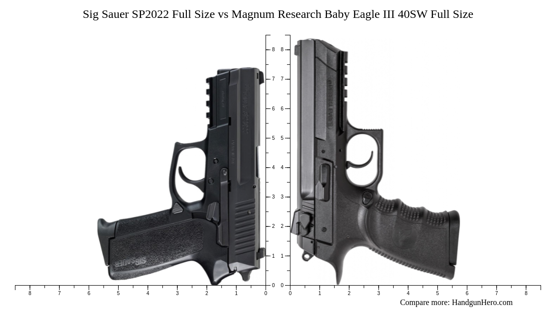 Sig Sauer SP2022 Full Size vs Magnum Research Baby Eagle III 40SW Full ...