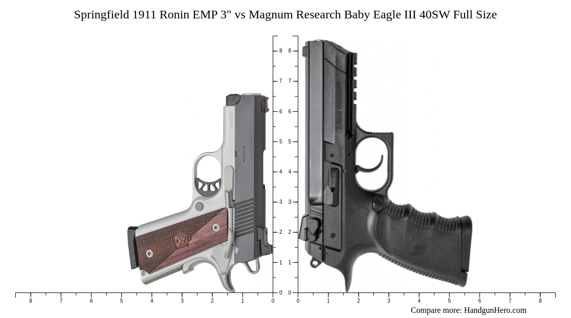 Springfield 1911 Ronin EMP 3" vs Magnum Research Baby Eagle III 40SW ...