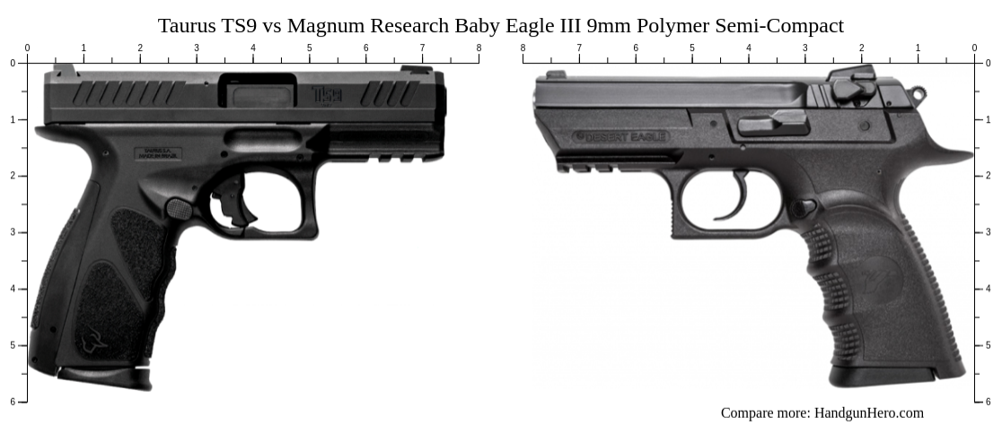Taurus TS9 vs Magnum Research Baby Eagle III 9mm Polymer Semi-Compact ...