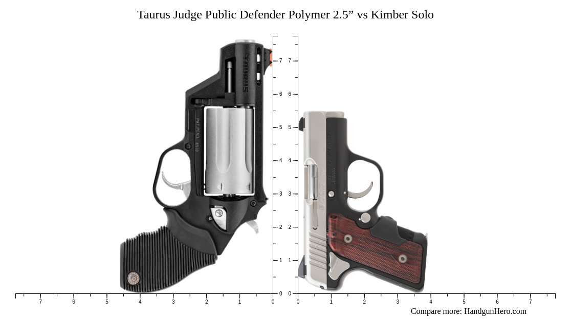 Taurus Judge Public Defender Polymer 2.5” vs Kimber Solo size ...