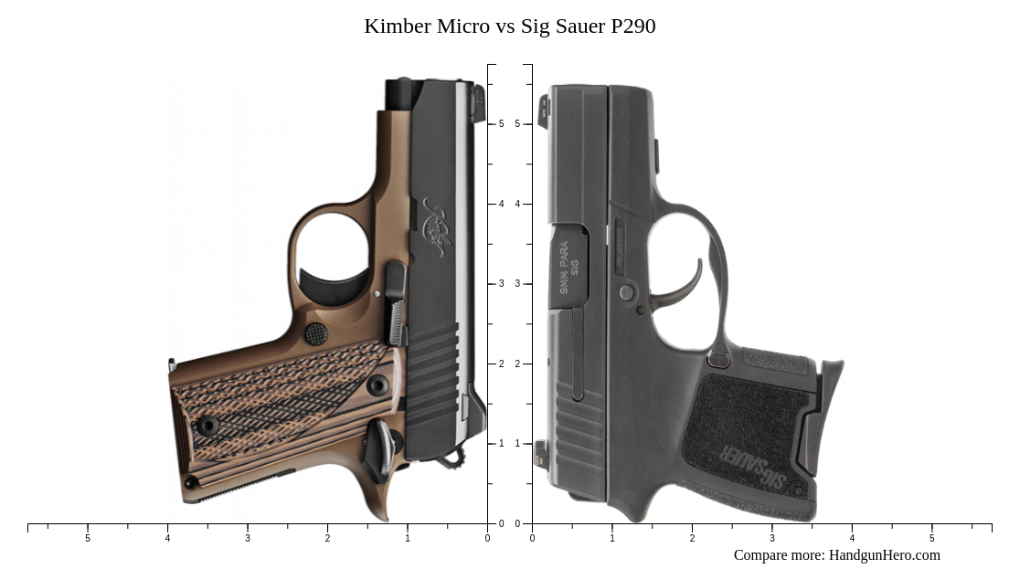 Kimber Micro vs Sig Sauer P290 size comparison | Handgun Hero