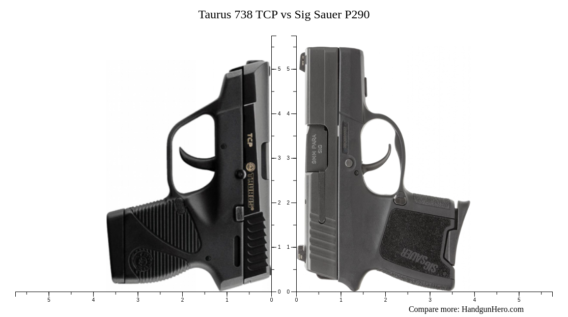 Taurus 738 TCP vs Sig Sauer P290 size comparison | Handgun Hero