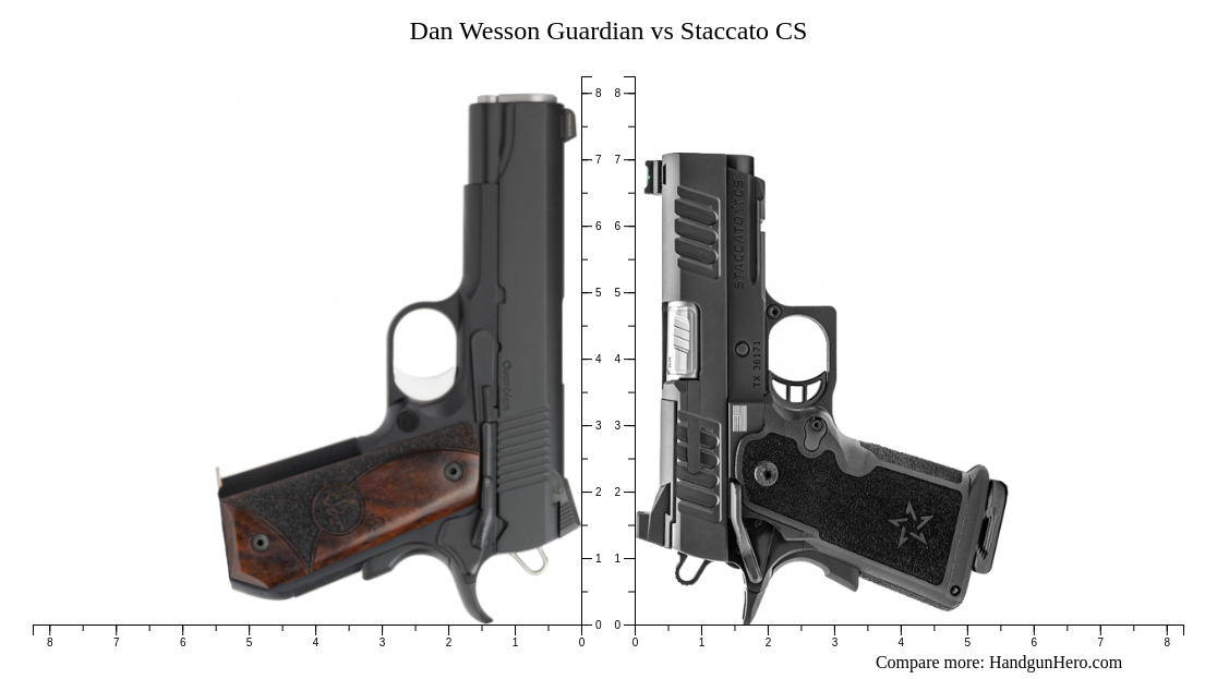 Dan Wesson Guardian vs Staccato CS size comparison | Handgun Hero