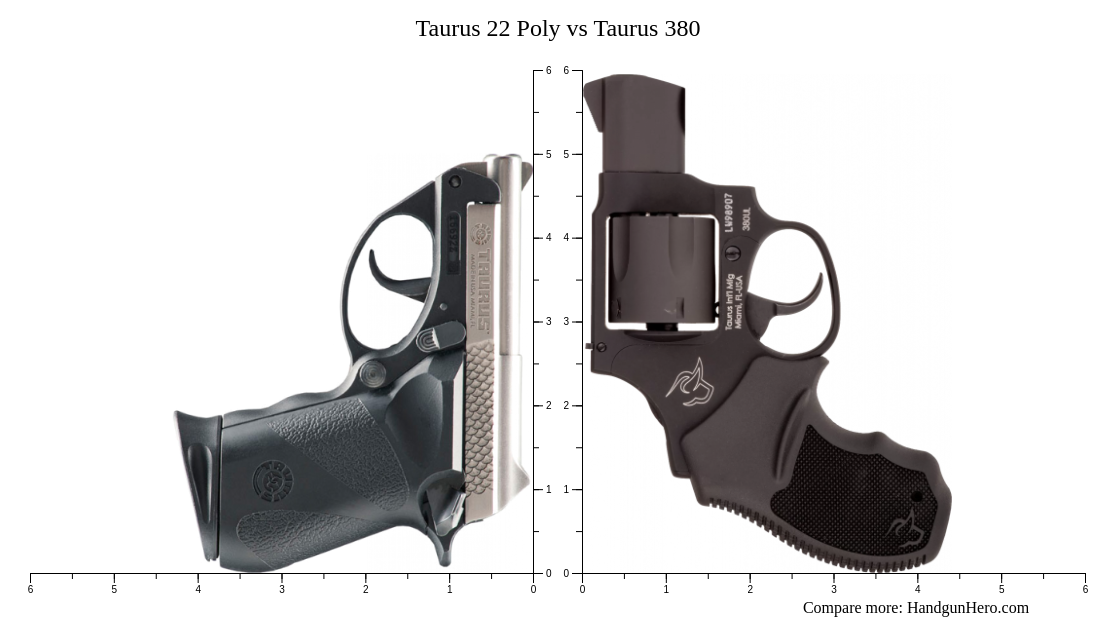 Taurus 22 Poly vs Taurus 380 size comparison | Handgun Hero