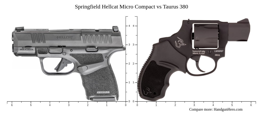 Springfield Hellcat Micro Compact vs Taurus 380 size comparison ...