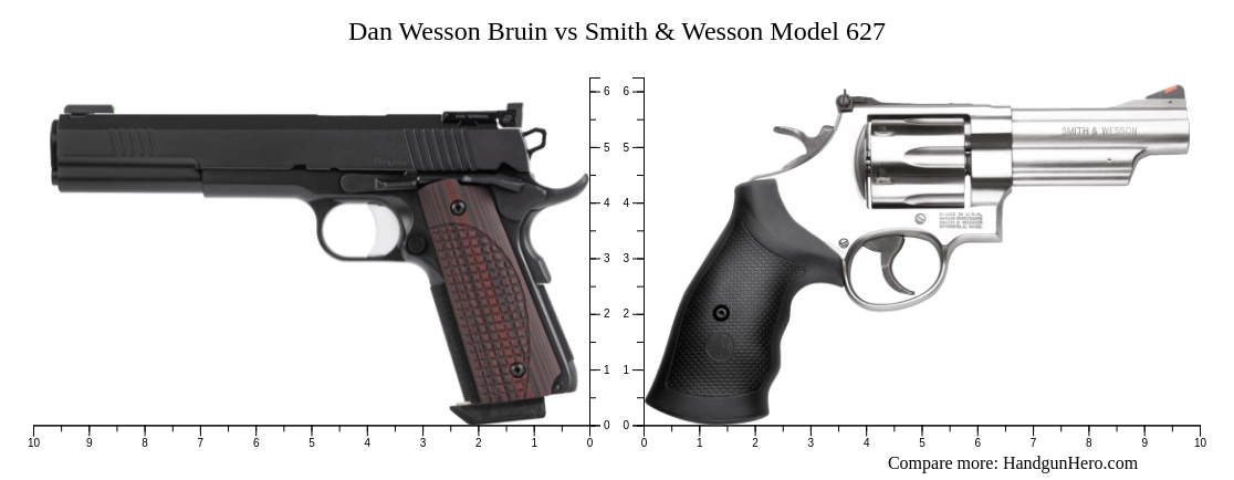Dan Wesson Bruin vs Smith & Wesson Model 627 size comparison | Handgun Hero