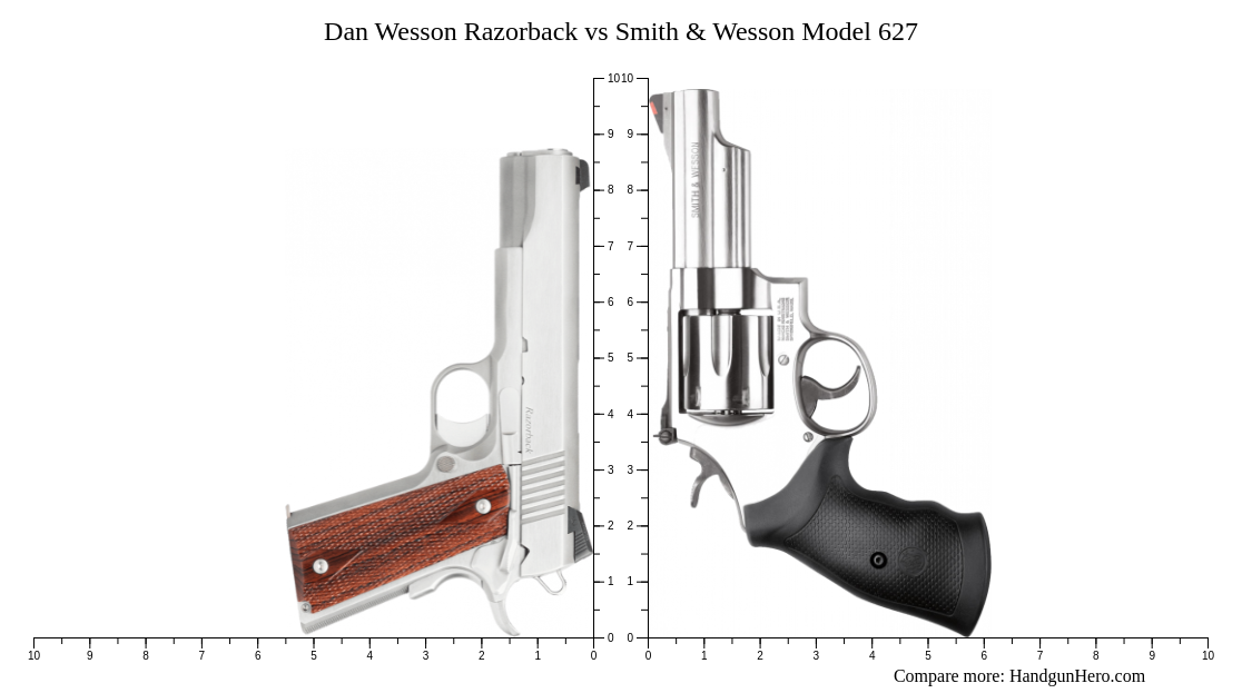 Dan Wesson Razorback vs Smith & Wesson Model 627 size comparison ...