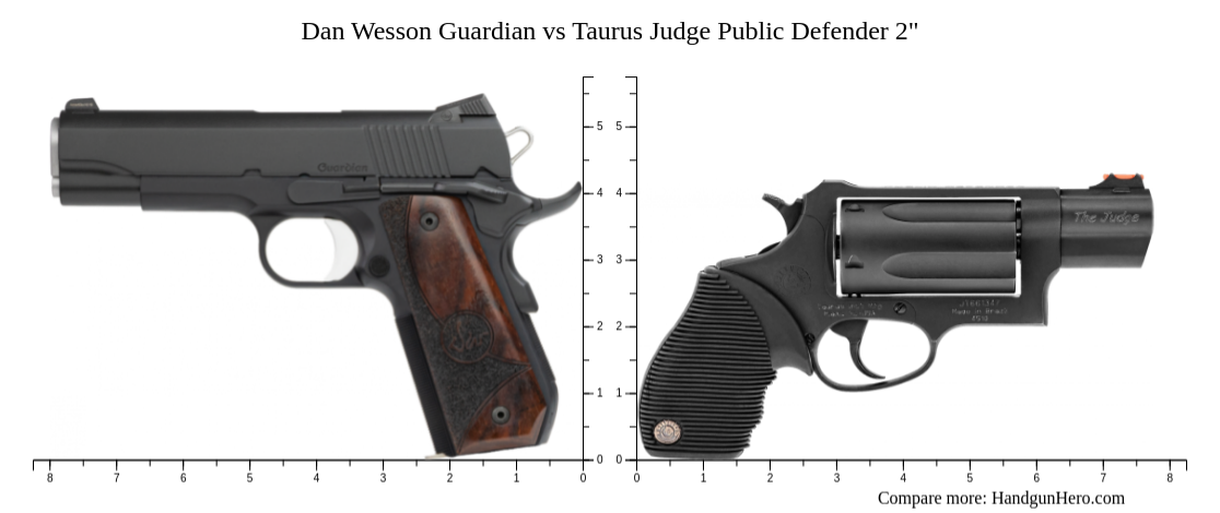 Dan Wesson Guardian vs Taurus Judge Public Defender 2" size comparison ...