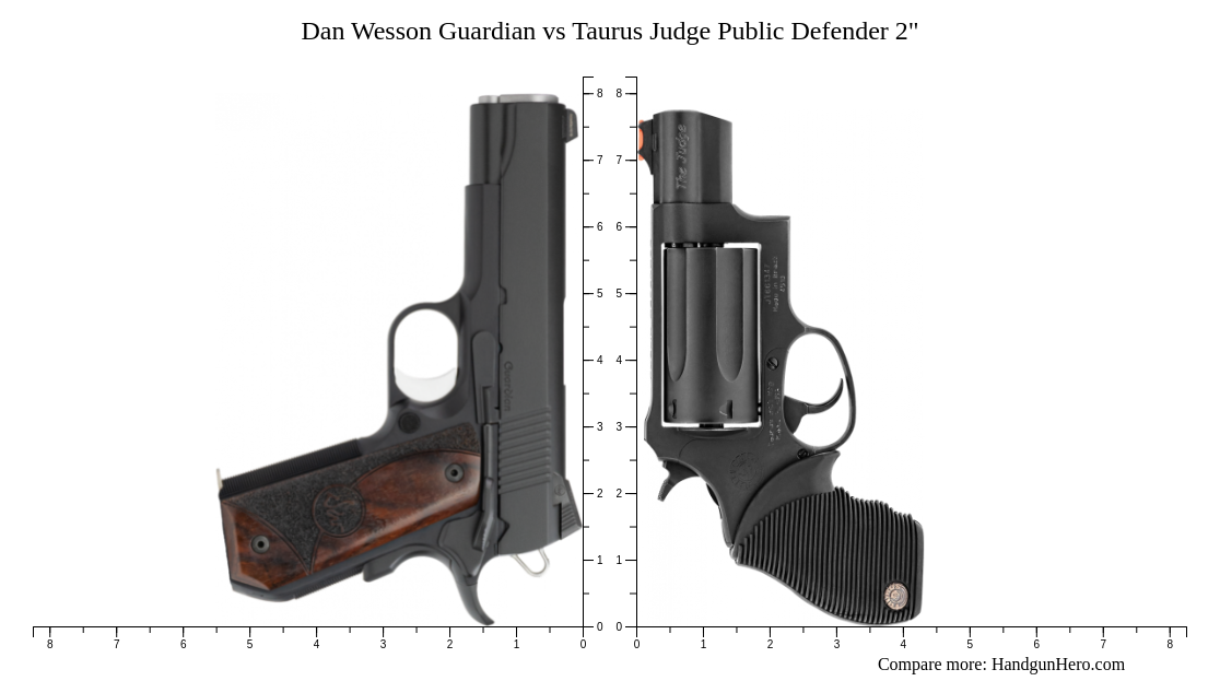 Dan Wesson Guardian vs Taurus Judge Public Defender 2" size comparison ...