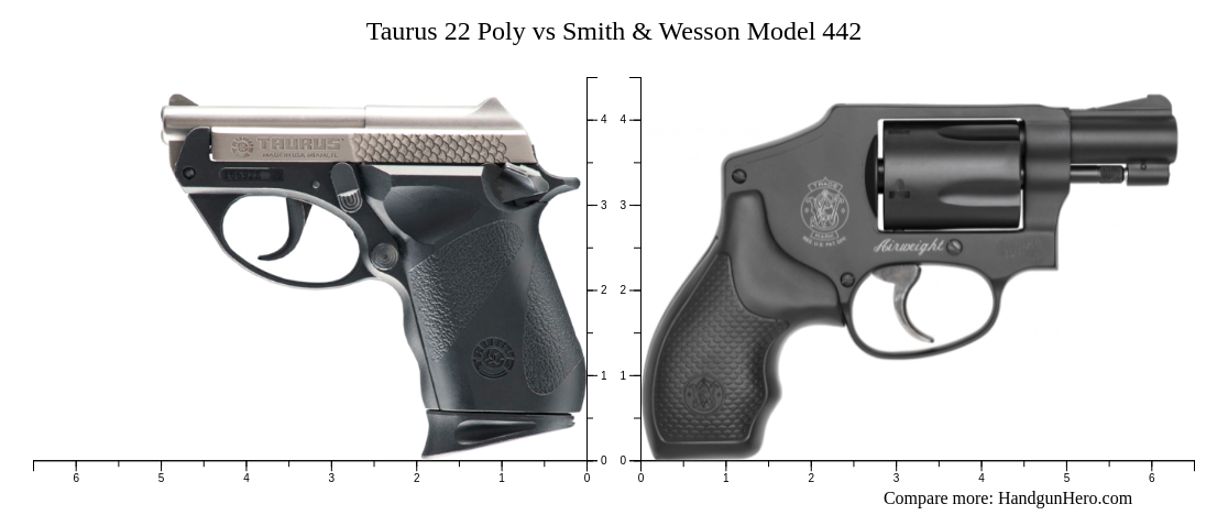 Taurus 22 Poly vs Smith & Wesson Model 442 size comparison | Handgun Hero