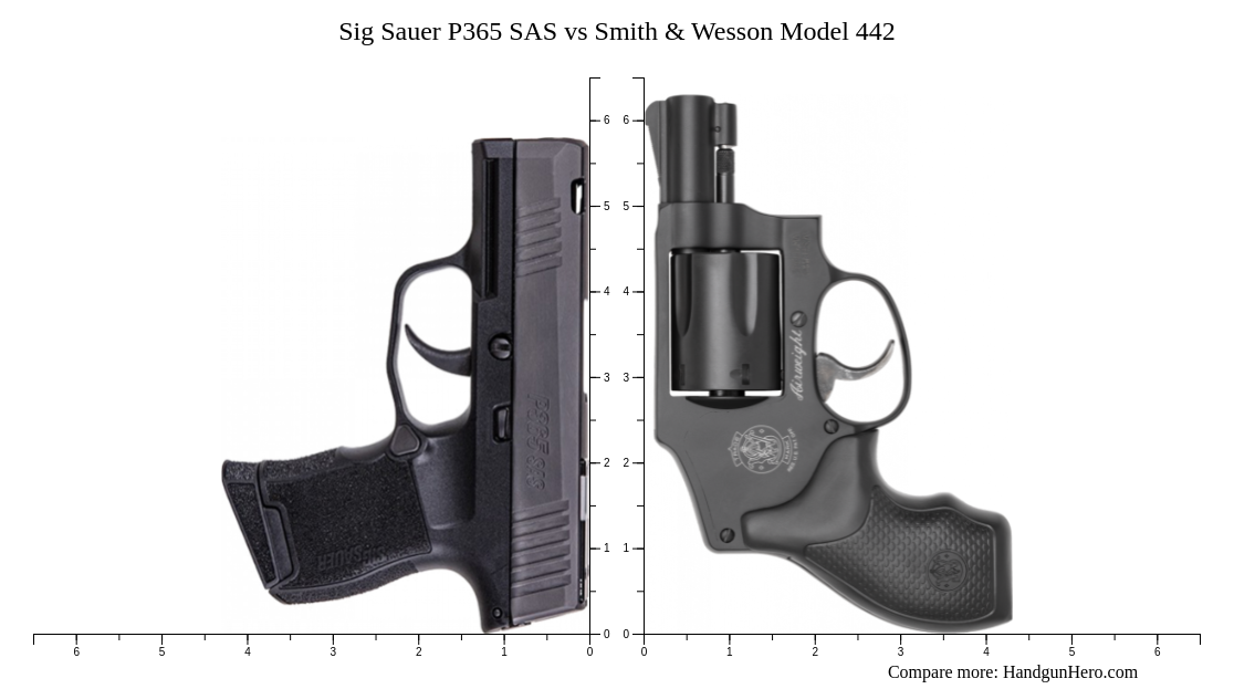 Sig Sauer P365 SAS vs Smith & Wesson Model 442 size comparison ...