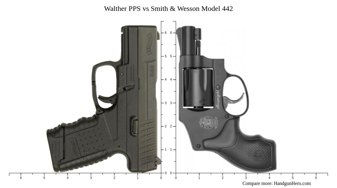 Walther PPS vs Smith & Wesson Model 442 size comparison | Handgun Hero