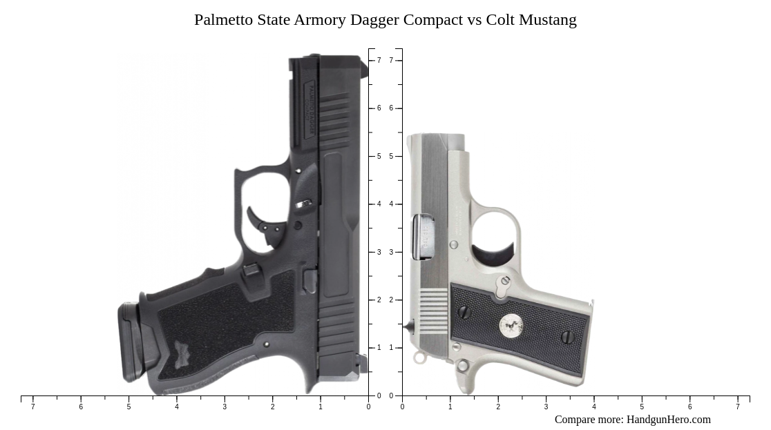 Palmetto State Armory Dagger Compact vs Colt Mustang size comparison ...