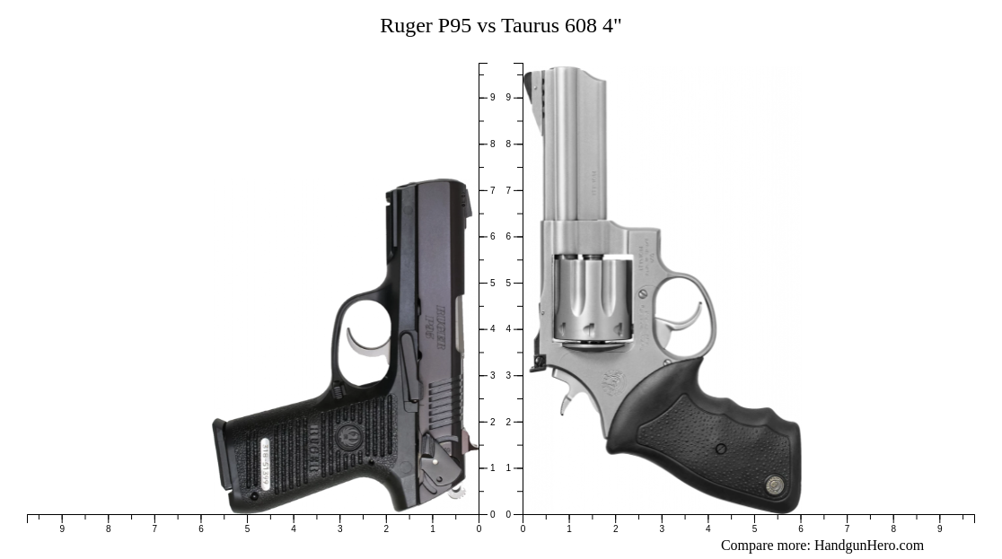 Ruger P95 vs Taurus 608 4" size comparison | Handgun Hero
