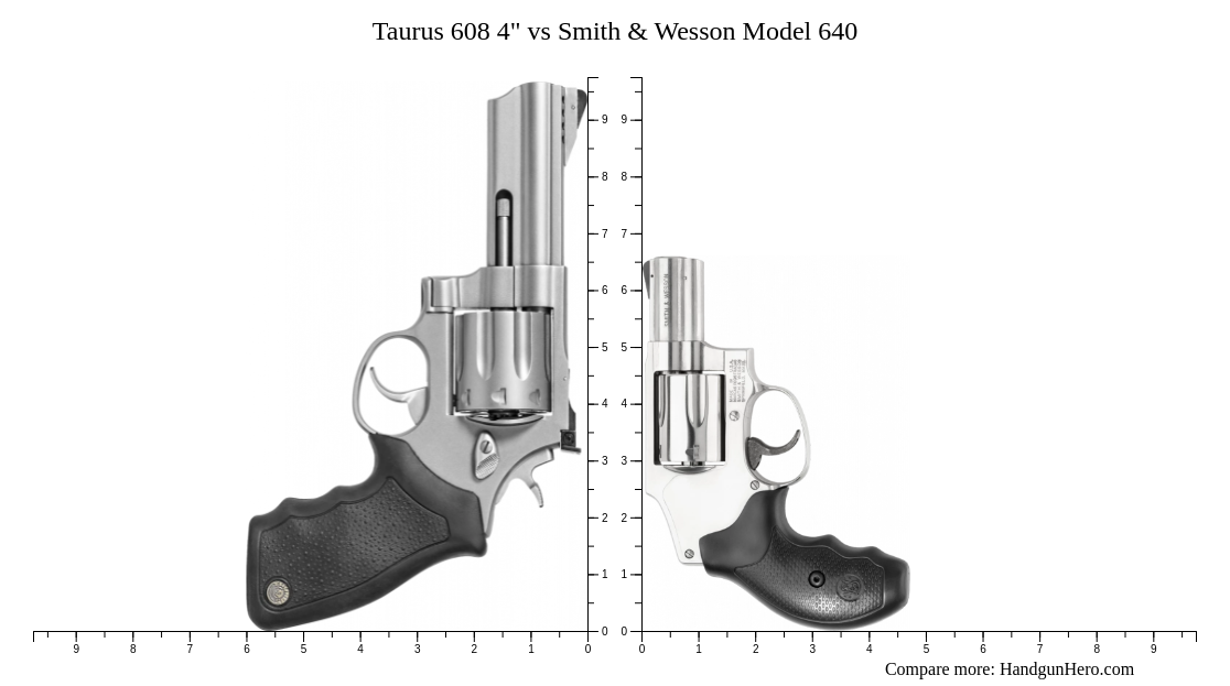 Taurus 608 4" vs Smith & Wesson Model 640 size comparison | Handgun Hero