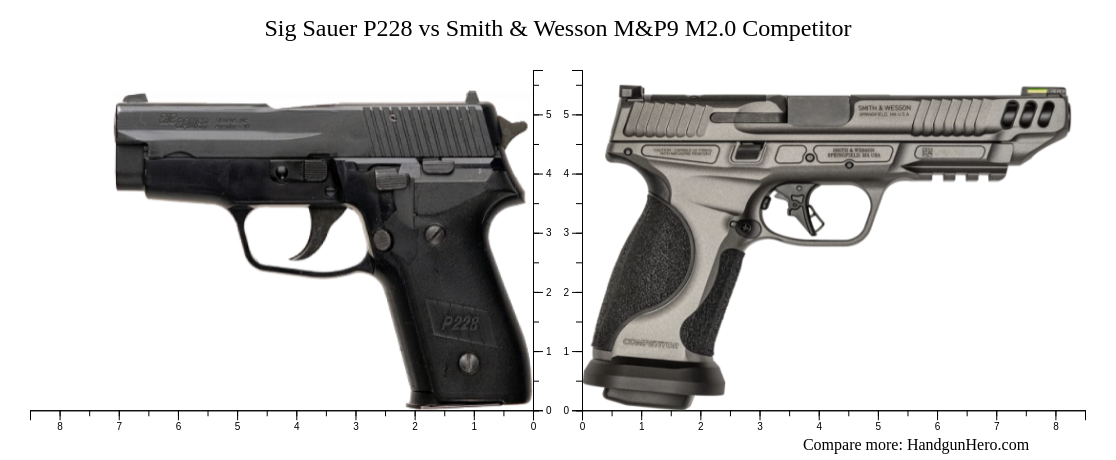 Sig Sauer P228 vs Smith & Wesson M&P9 M2.0 Competitor size comparison ...