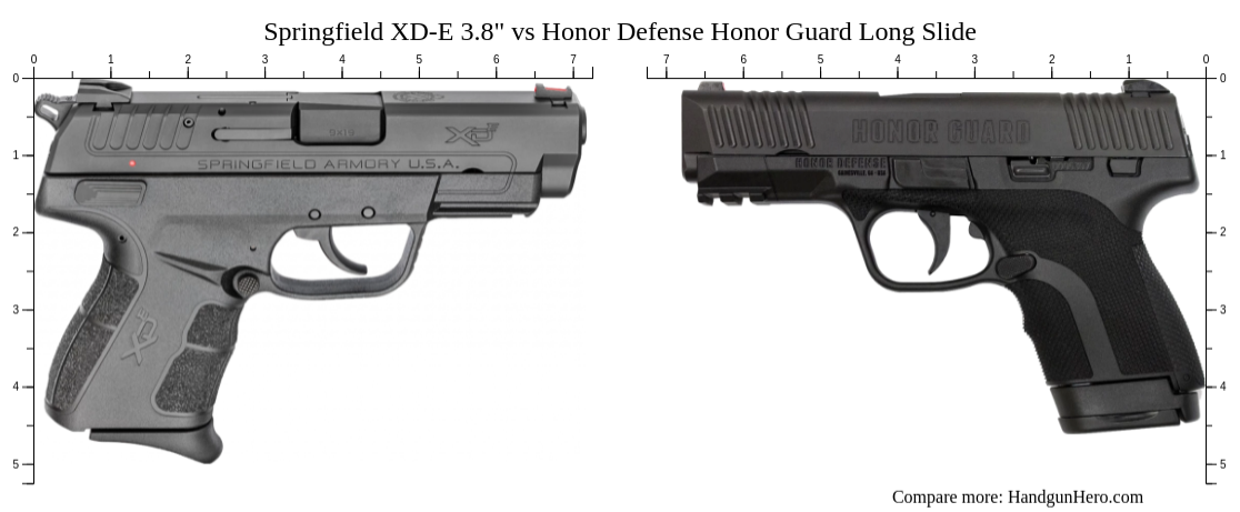 Springfield XD-E 3.8" vs Honor Defense Honor Guard Long Slide size ...