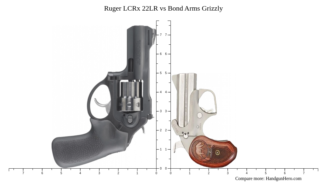 Ruger LCRx 22LR vs Bond Arms Grizzly size comparison | Handgun Hero