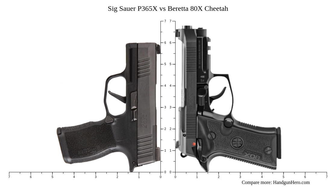 Sig Sauer P365X vs Beretta 80X Cheetah size comparison | Handgun Hero