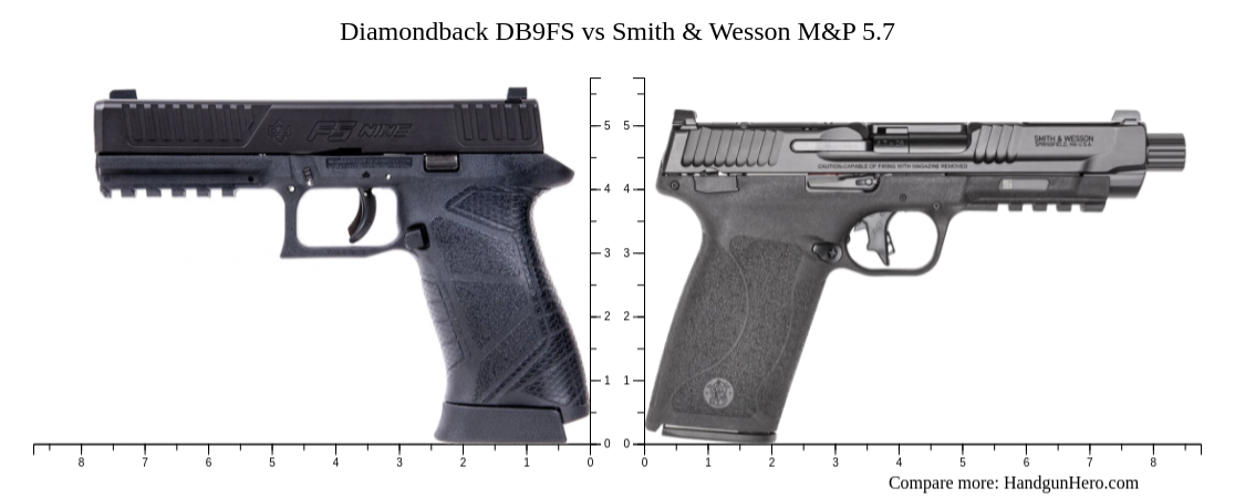 Diamondback DB9FS vs Smith & Wesson M&P 5.7 size comparison | Handgun Hero