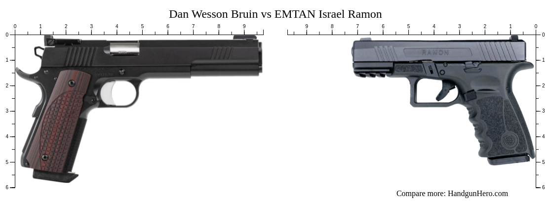 Dan Wesson Bruin vs EMTAN Israel Ramon size comparison | Handgun Hero