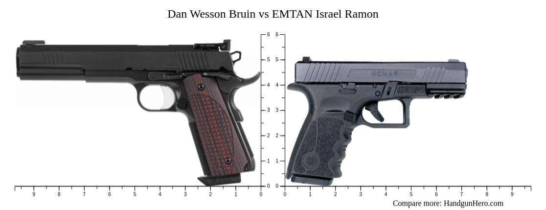 Dan Wesson Bruin vs EMTAN Israel Ramon size comparison | Handgun Hero