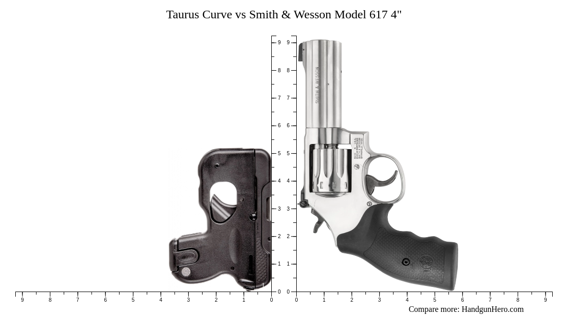 Taurus Curve vs Smith & Wesson Model 617 4" size comparison | Handgun Hero