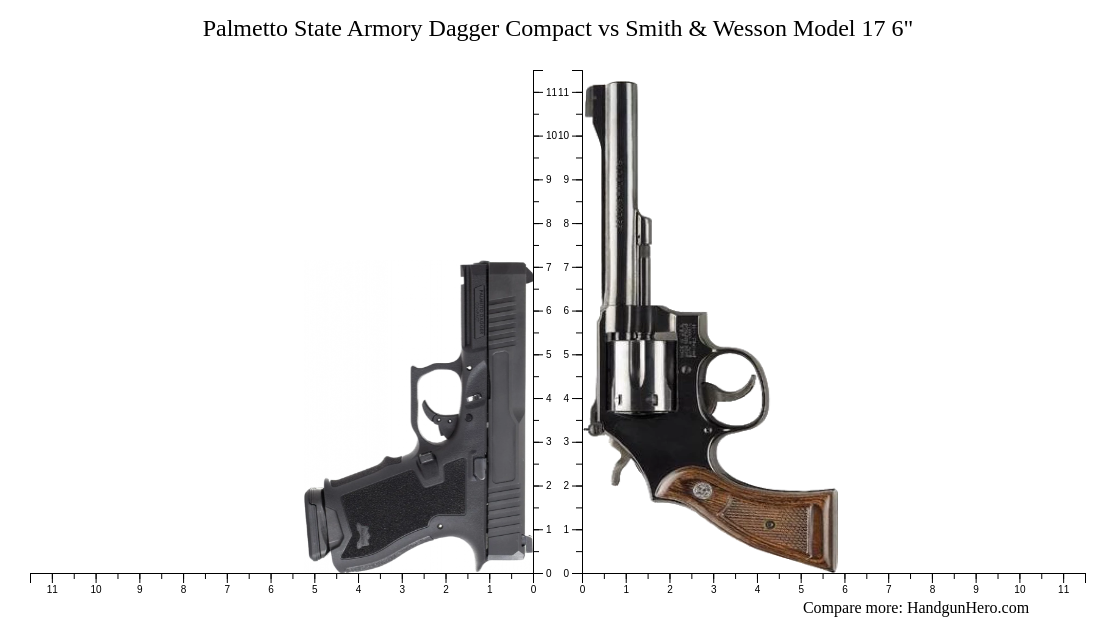 Palmetto State Armory Dagger Compact vs Smith & Wesson Model 17 6" size ...