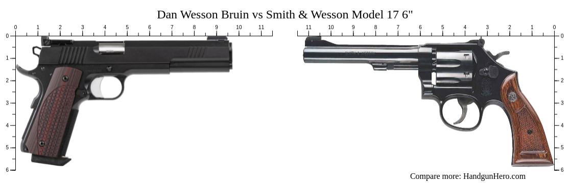 Dan Wesson Bruin vs Smith & Wesson Model 17 6" size comparison | Handgun Hero