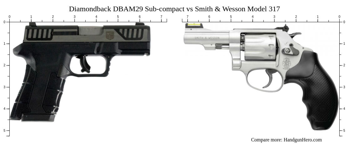 Diamondback DBAM29 Sub-compact vs Smith & Wesson Model 317 size ...