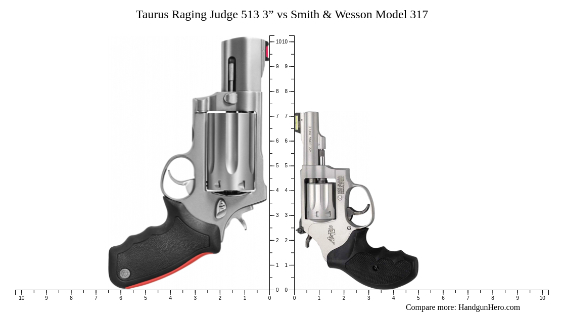 Taurus Raging Judge 513 3” vs Smith & Wesson Model 317 size comparison ...