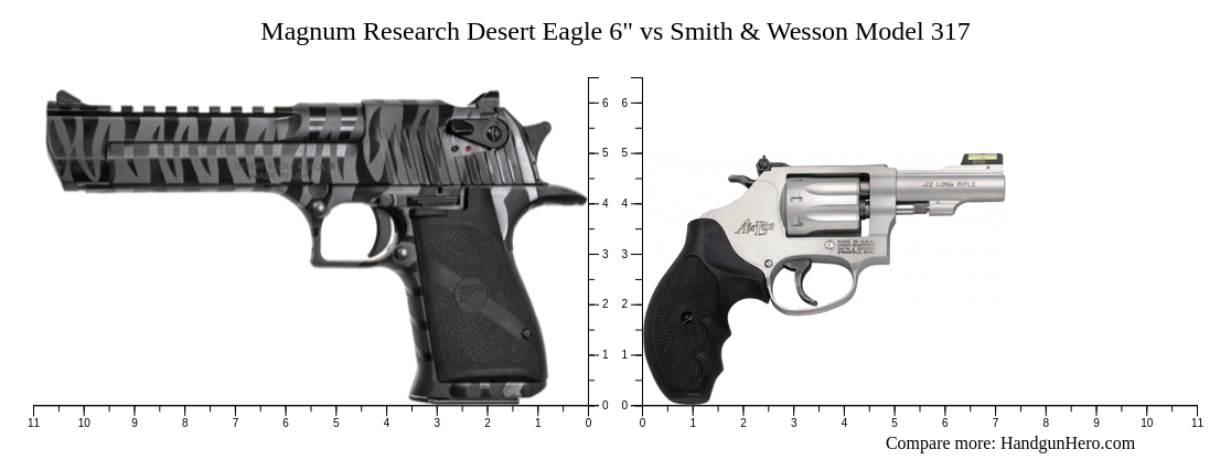 Magnum Research Desert Eagle 6" vs Smith & Wesson Model 317 size ...