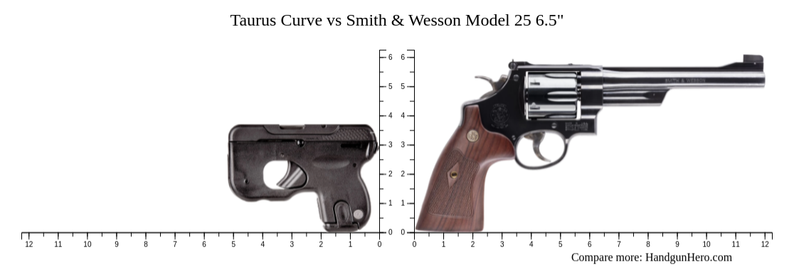 Taurus Curve vs Smith & Wesson Model 25 6.5" size comparison | Handgun Hero