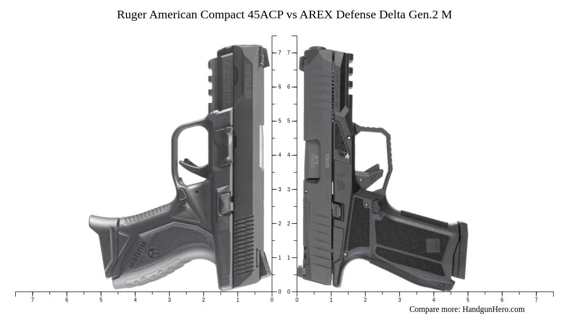 Ruger American Compact 45ACP vs AREX Defense Delta Gen.2 M size ...