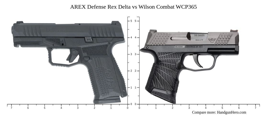 AREX Defense Rex Delta vs Wilson Combat WCP365 size comparison ...