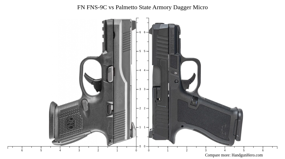 FN FNS-9C vs Palmetto State Armory Dagger Micro size comparison ...