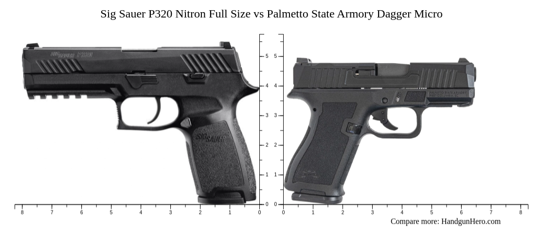 Sig Sauer P320 Nitron Full Size vs Palmetto State Armory Dagger Micro ...