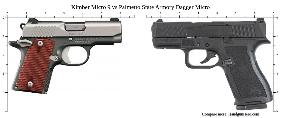 Kimber Micro 9 vs Palmetto State Armory Dagger Micro size comparison ...