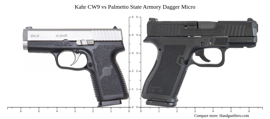 Kahr CW9 vs Palmetto State Armory Dagger Micro size comparison ...