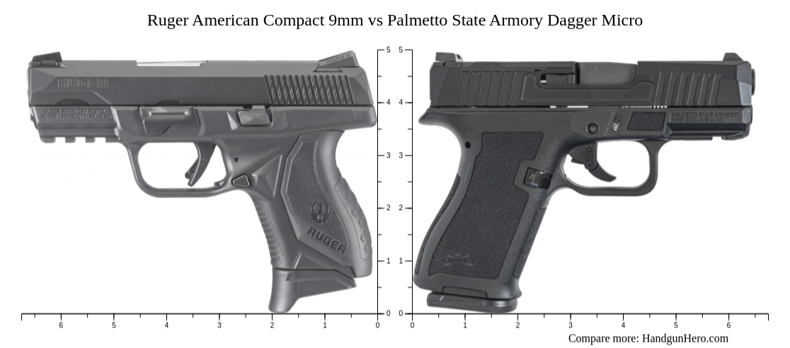 Ruger American Compact 9mm vs Palmetto State Armory Dagger Micro size ...