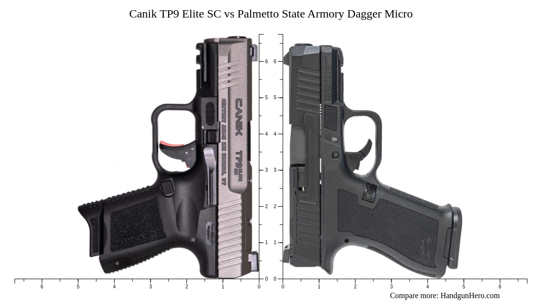 Canik TP9 Elite SC vs Palmetto State Armory Dagger Micro size ...
