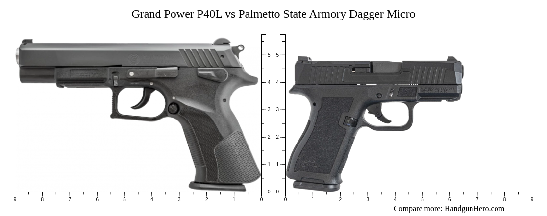 Grand Power P40L vs Palmetto State Armory Dagger Micro size comparison ...