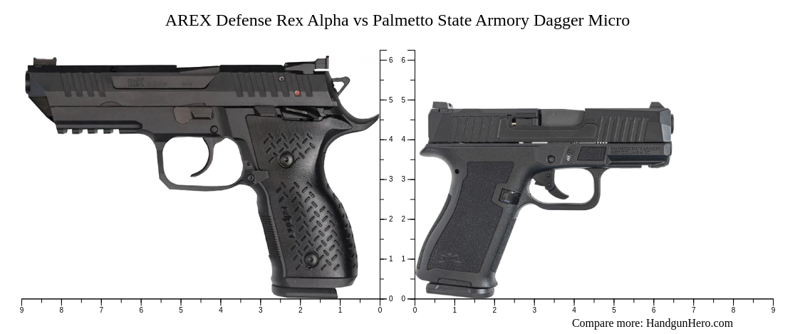 AREX Defense Rex Alpha vs Palmetto State Armory Dagger Micro size ...