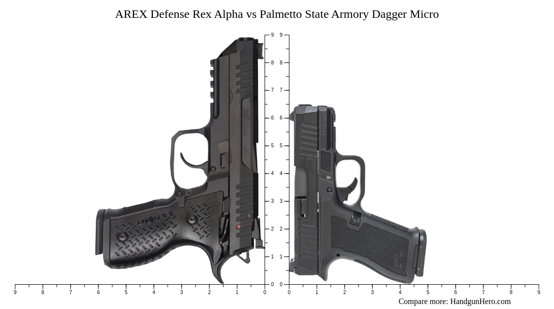 AREX Defense Rex Alpha vs Palmetto State Armory Dagger Micro size ...