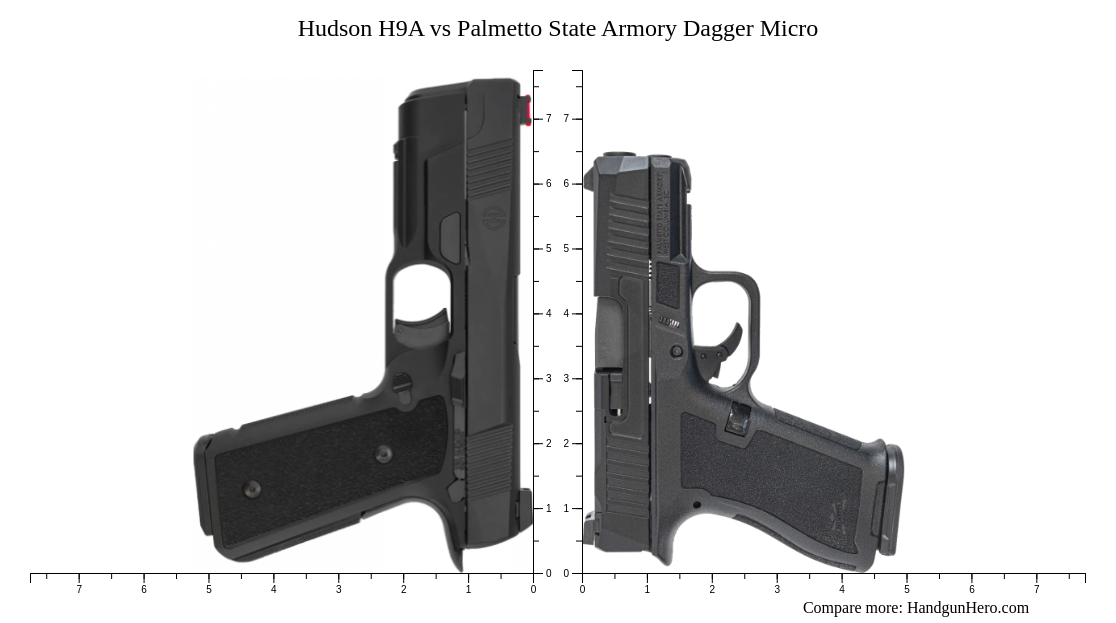 Hudson H9A vs Palmetto State Armory Dagger Micro size comparison ...