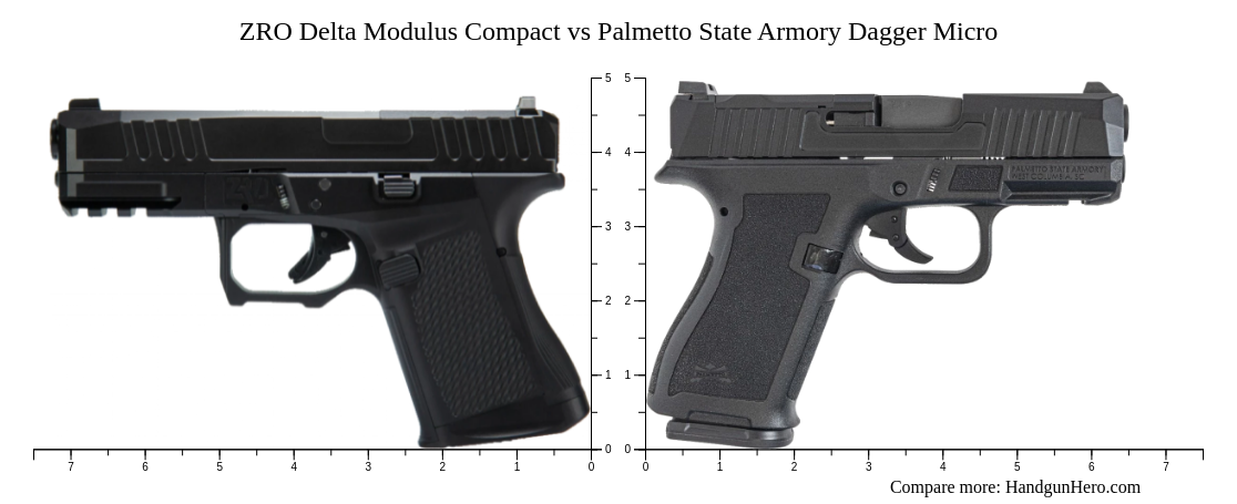 ZRO Delta Modulus Compact vs Palmetto State Armory Dagger Micro size ...