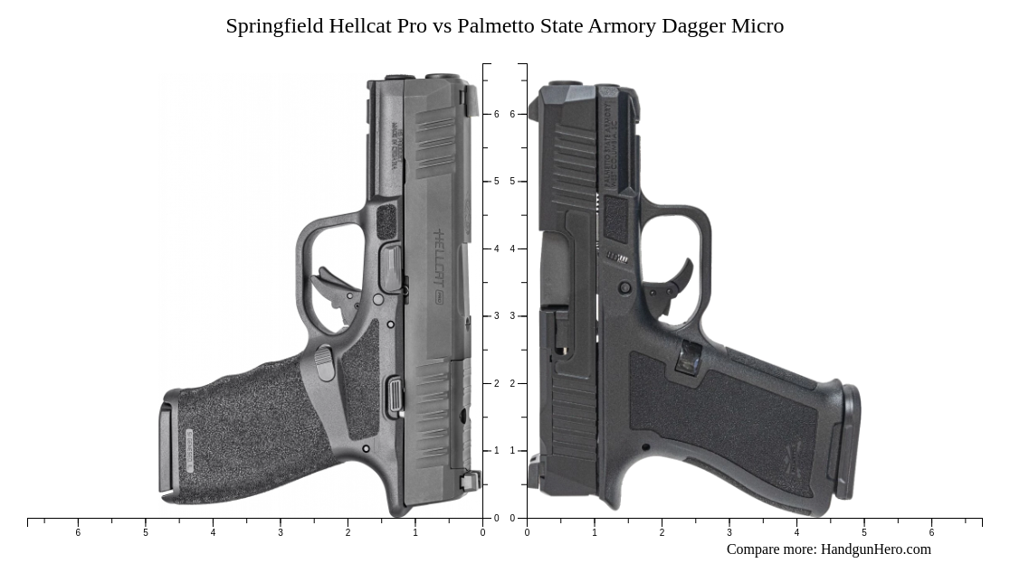 Springfield Hellcat Pro vs Palmetto State Armory Dagger Micro size ...