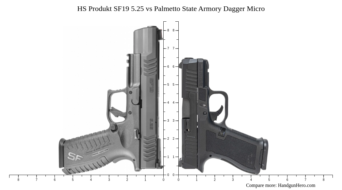 HS Produkt SF19 5.25 vs Palmetto State Armory Dagger Micro size ...